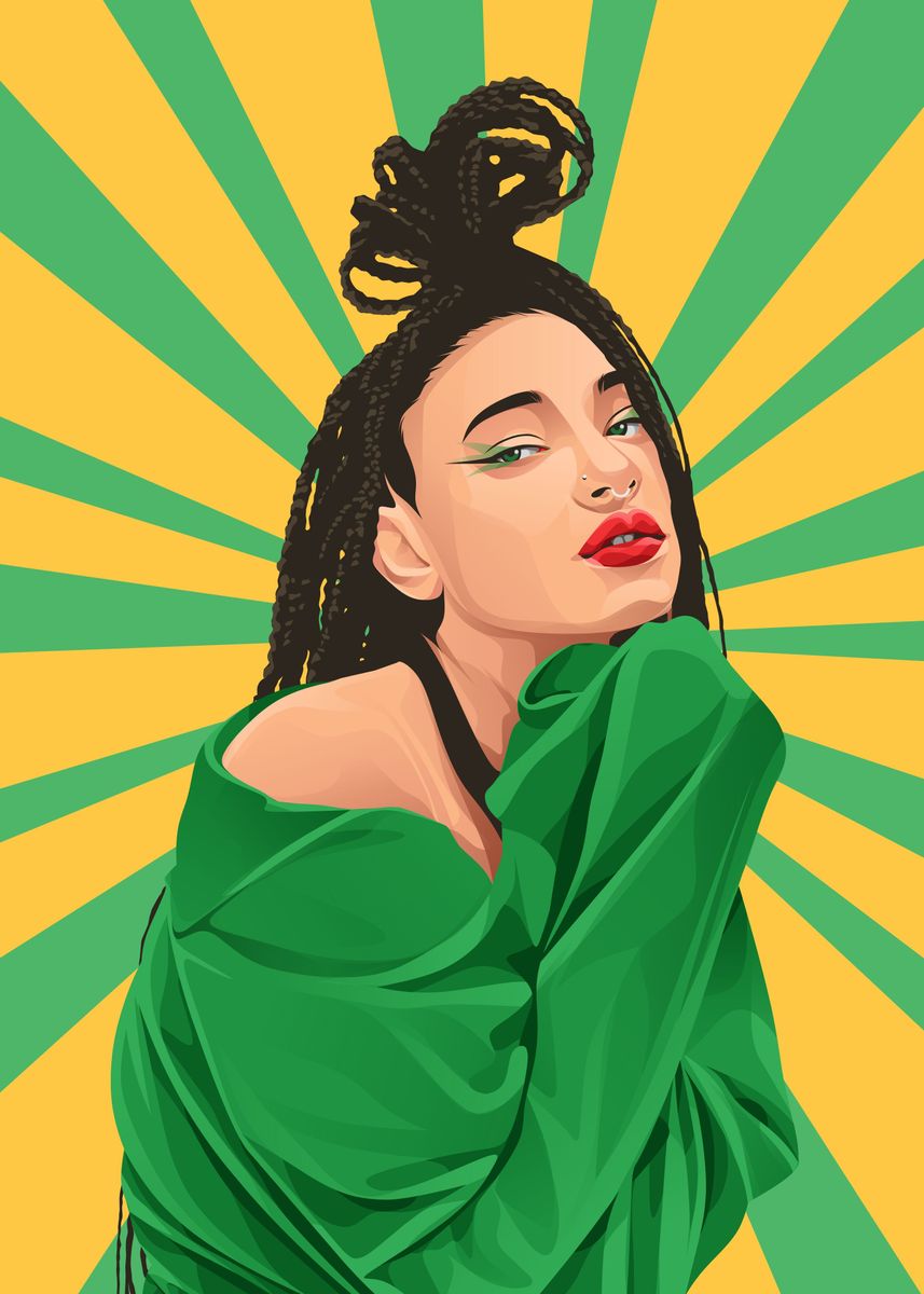 'Woman in comic pop style ' Poster, picture, metal print, paint by Agus ...