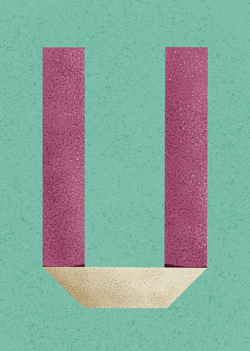 'U Color Paper Letter' Poster, picture, metal print, paint by Peter ...