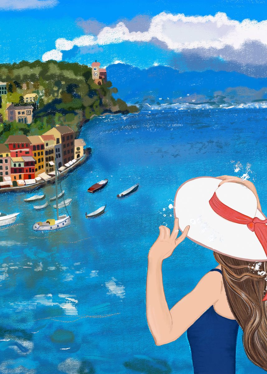 'Holiday and woman' Poster, picture, metal print, paint by Gulsen Gunel ...