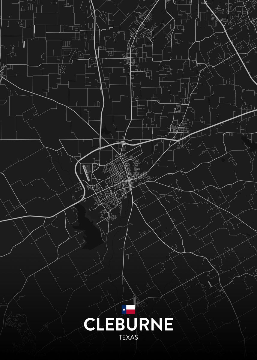 'Cleburne TX' Poster, picture, metal print, paint by IMR Designs | Displate