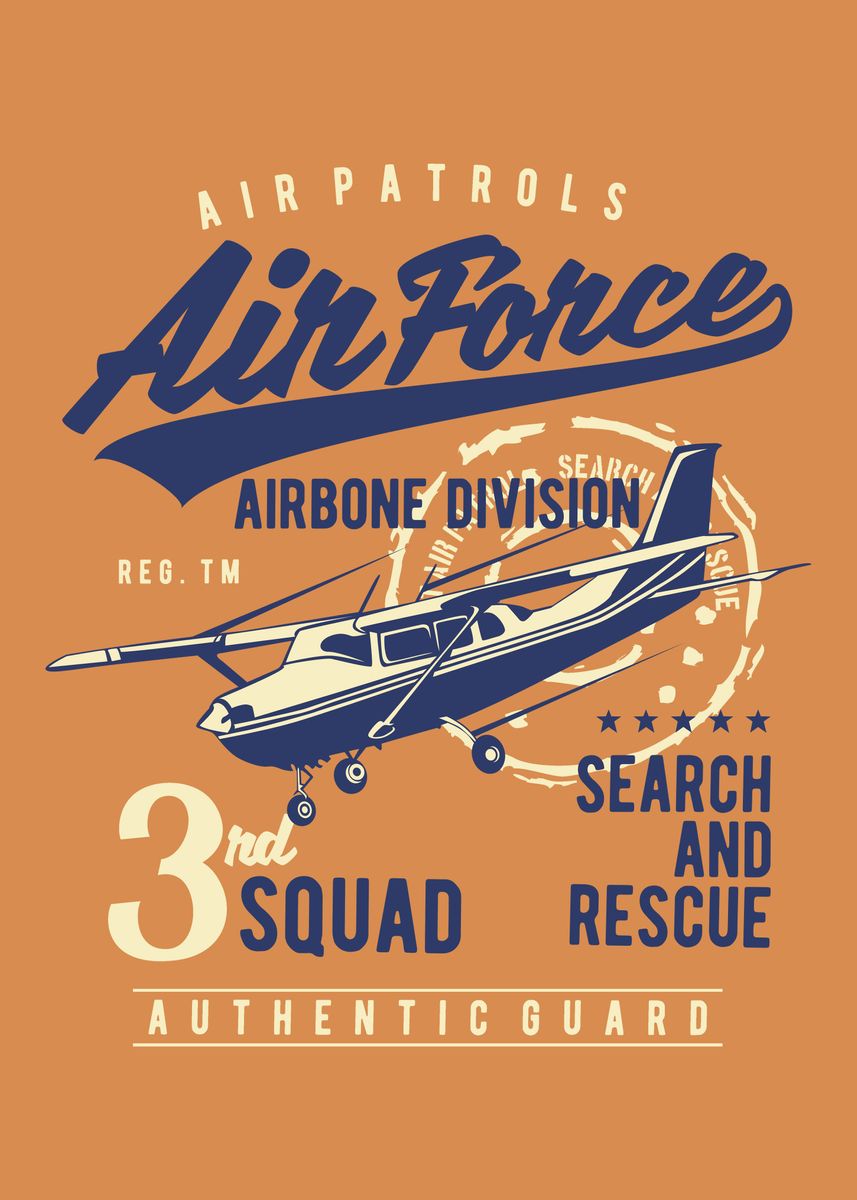 'Air Patrols Air Force' Poster, picture, metal print, paint by Swagrid ...