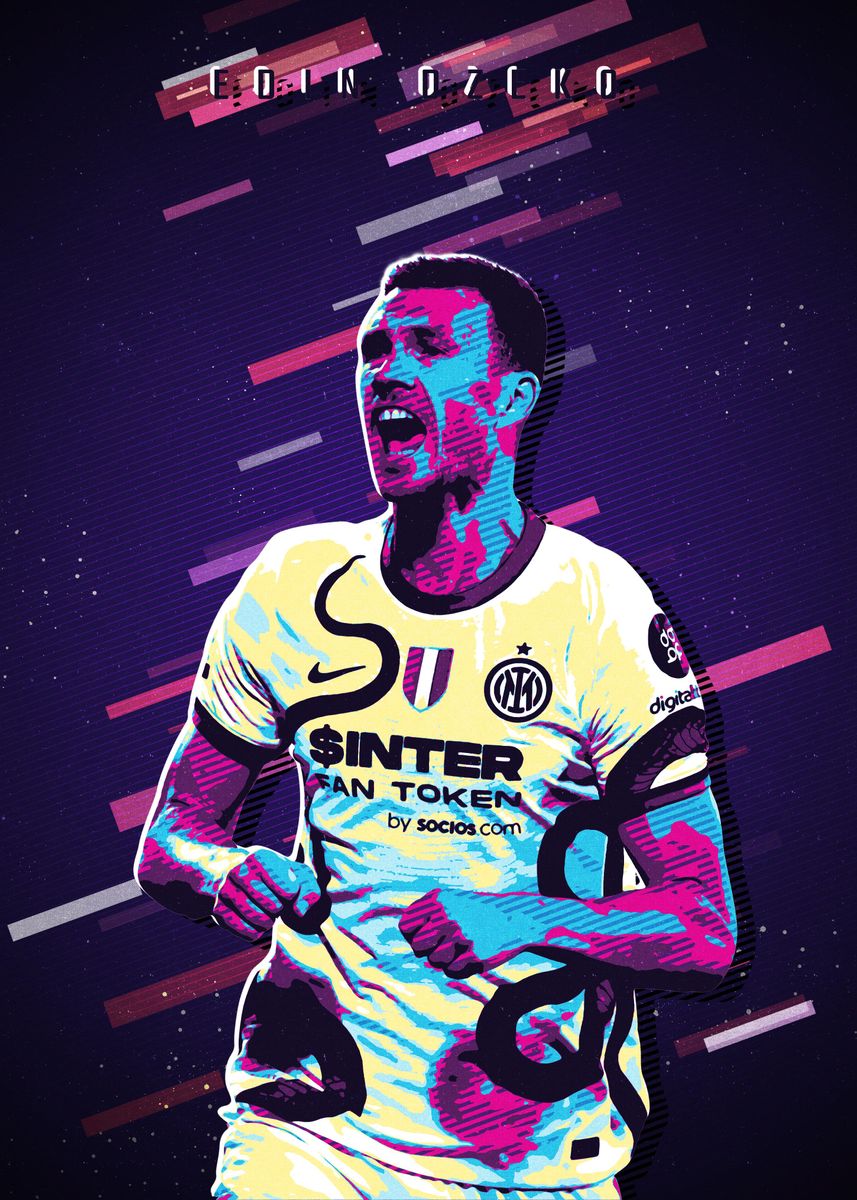 'Edin Dzeko Football' Poster, picture, metal print, paint by Pro Elise ...
