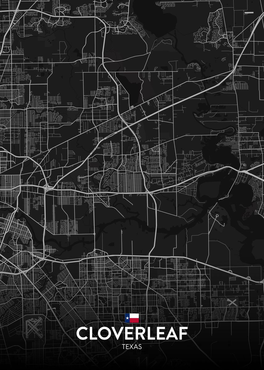 'Cloverleaf TX' Poster, picture, metal print, paint by IMR Designs ...