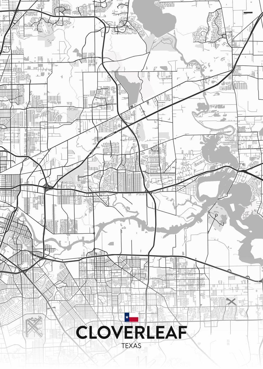 'Cloverleaf TX' Poster, picture, metal print, paint by IMR Designs ...