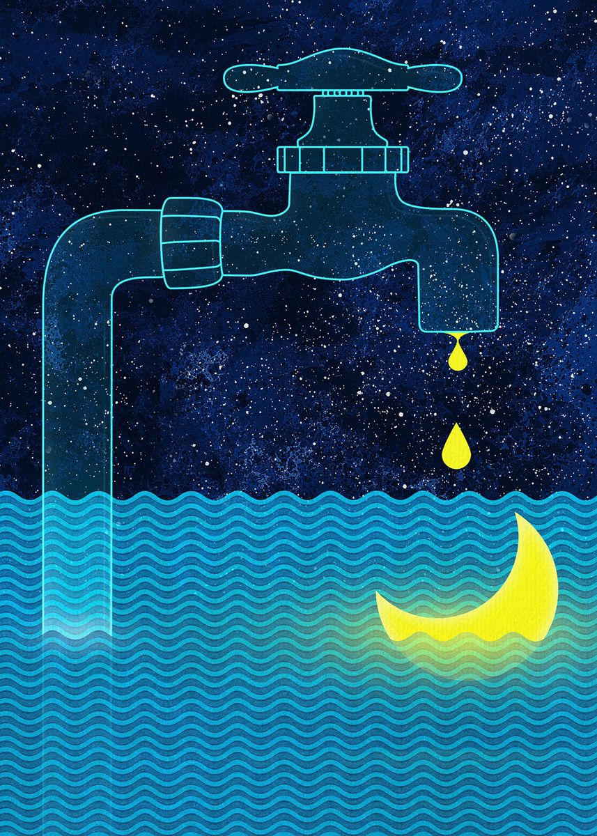 'Need a Water' Poster, picture, metal print, paint by Abu Abu | Displate