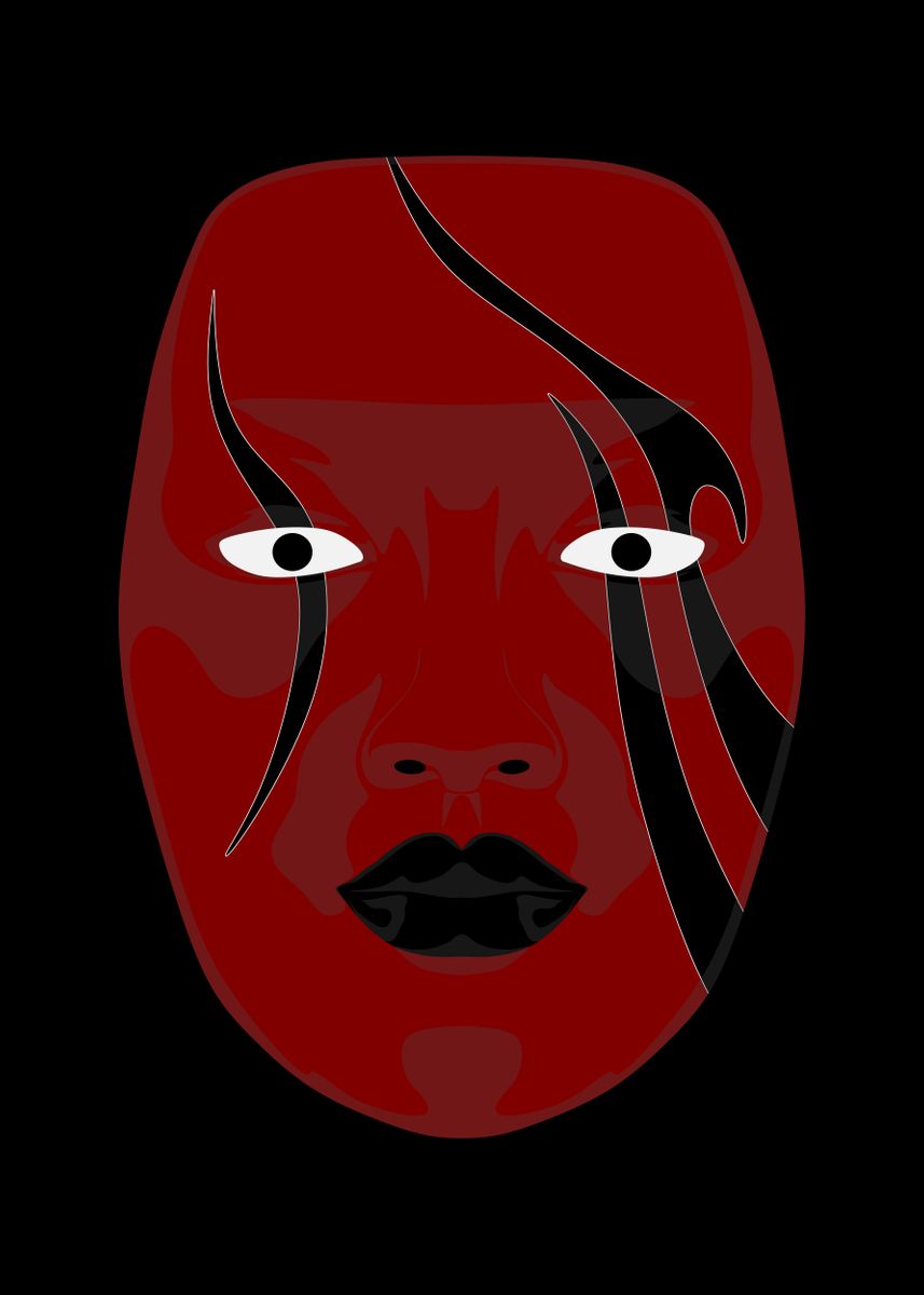 'Kabuki Mask 35' Poster, picture, metal print, paint by Josh B | Displate