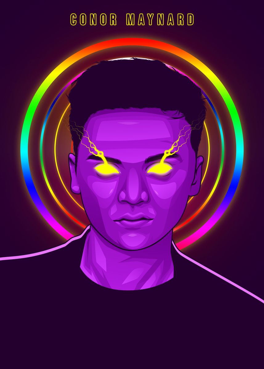 'Conor Maynard Neon' Poster, picture, metal print, paint by Remang ...
