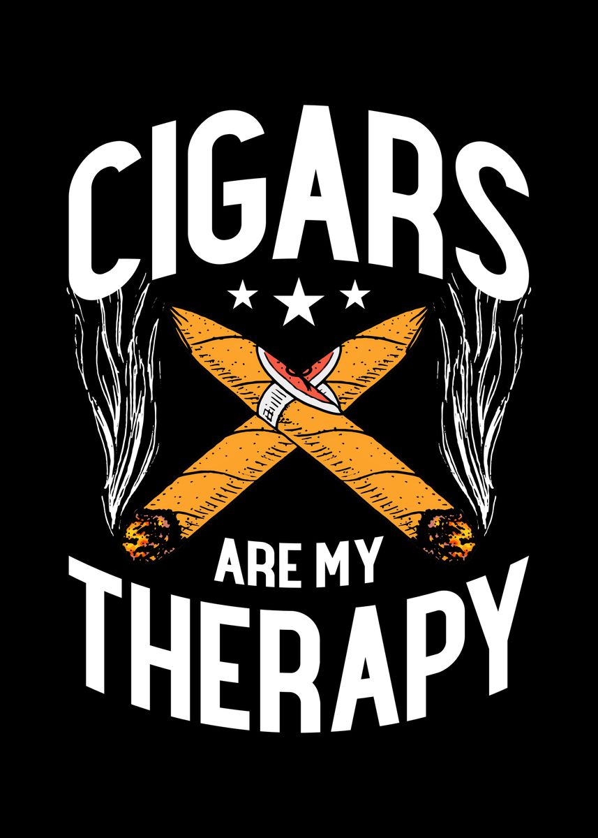 'Funny Cigar Lover Saying' Poster, picture, metal print, paint by ...