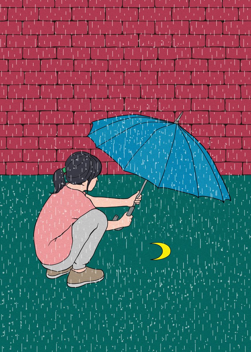 'Rain' Poster by Abu Abu | Displate