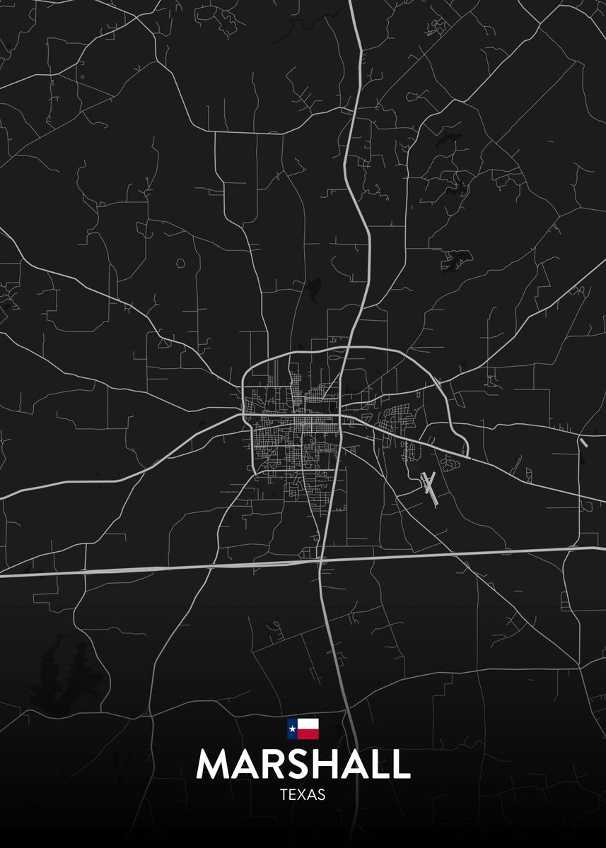 'Marshall TX' Poster, picture, metal print, paint by IMR Designs | Displate