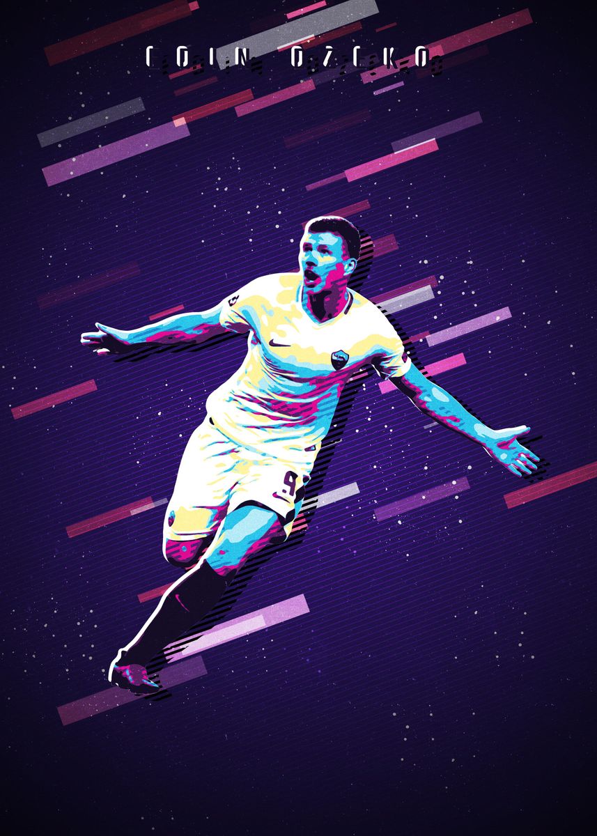 'Edin Dzeko Football' Poster by Pro Elise | Displate