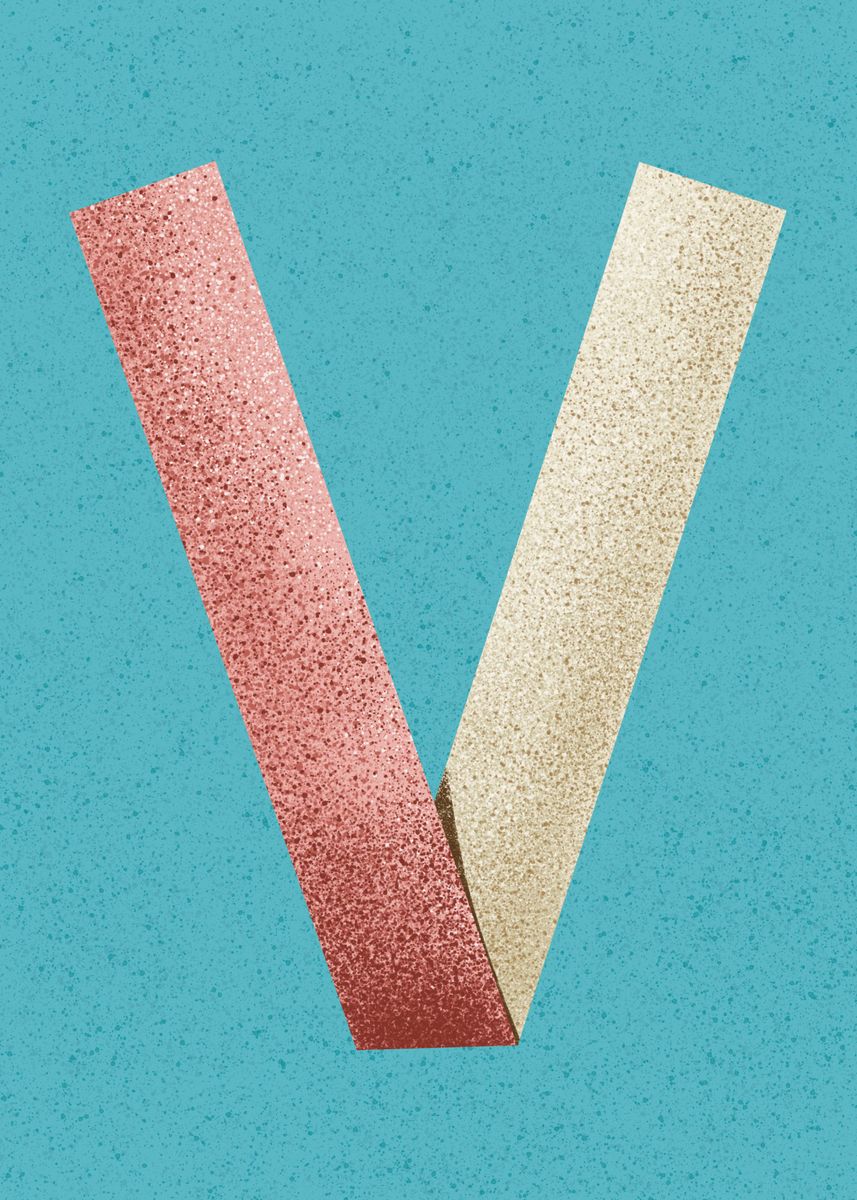 'V Color Paper Letter' Poster, picture, metal print, paint by Peter ...