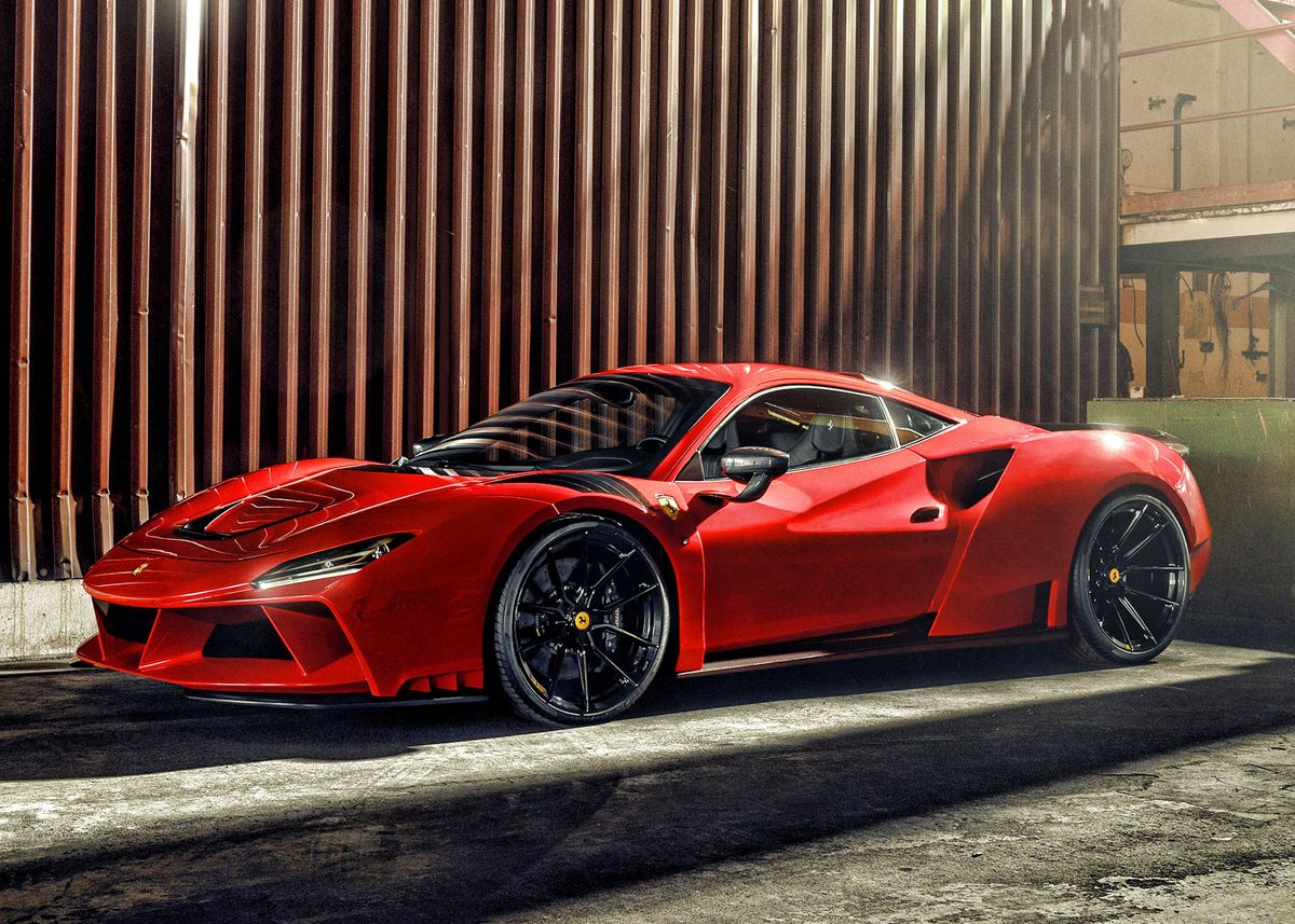 'Ferrari F8 NLargo Tributo' Poster by WorldTravel Displate Art | Displate