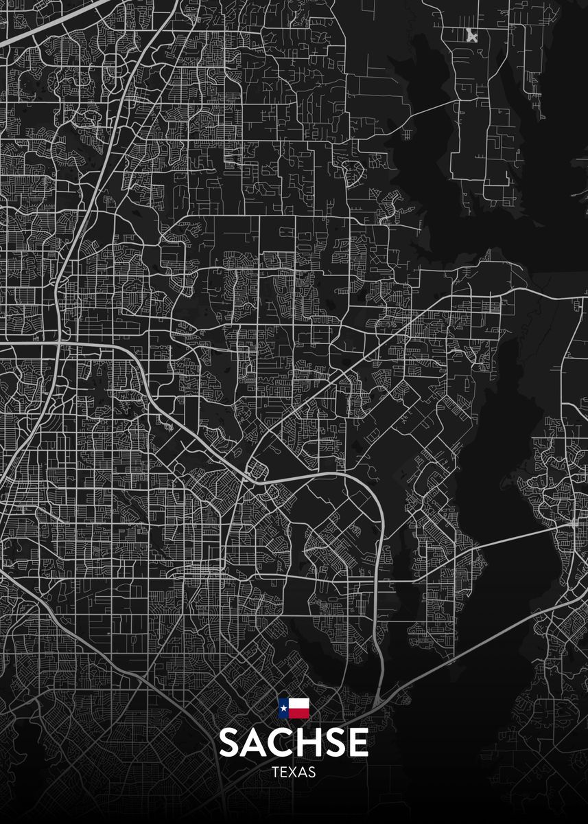 'Sachse TX' Poster, picture, metal print, paint by IMR Designs | Displate