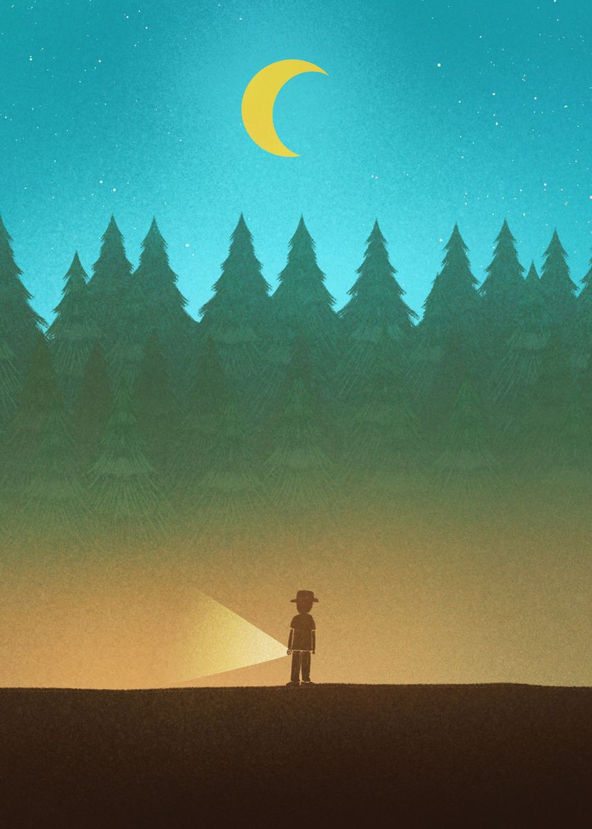 'One Night' Poster, picture, metal print, paint by Abu Abu | Displate