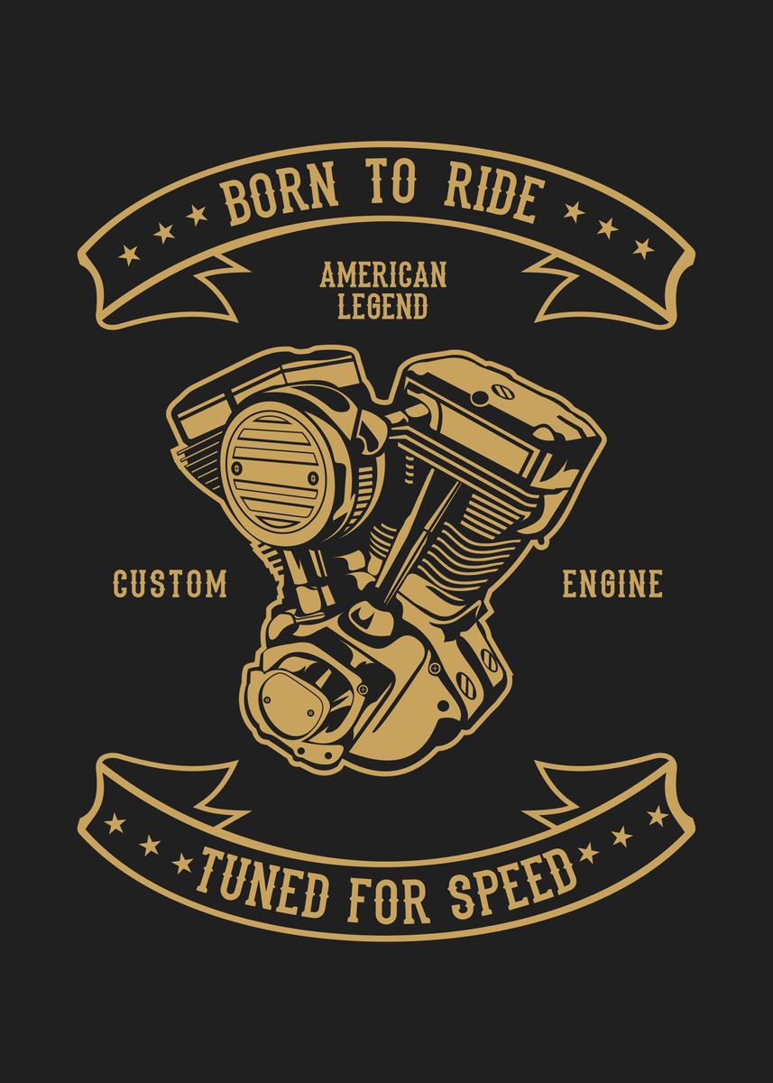 'Born to ride' Poster, picture, metal print, paint by Swagrid | Displate