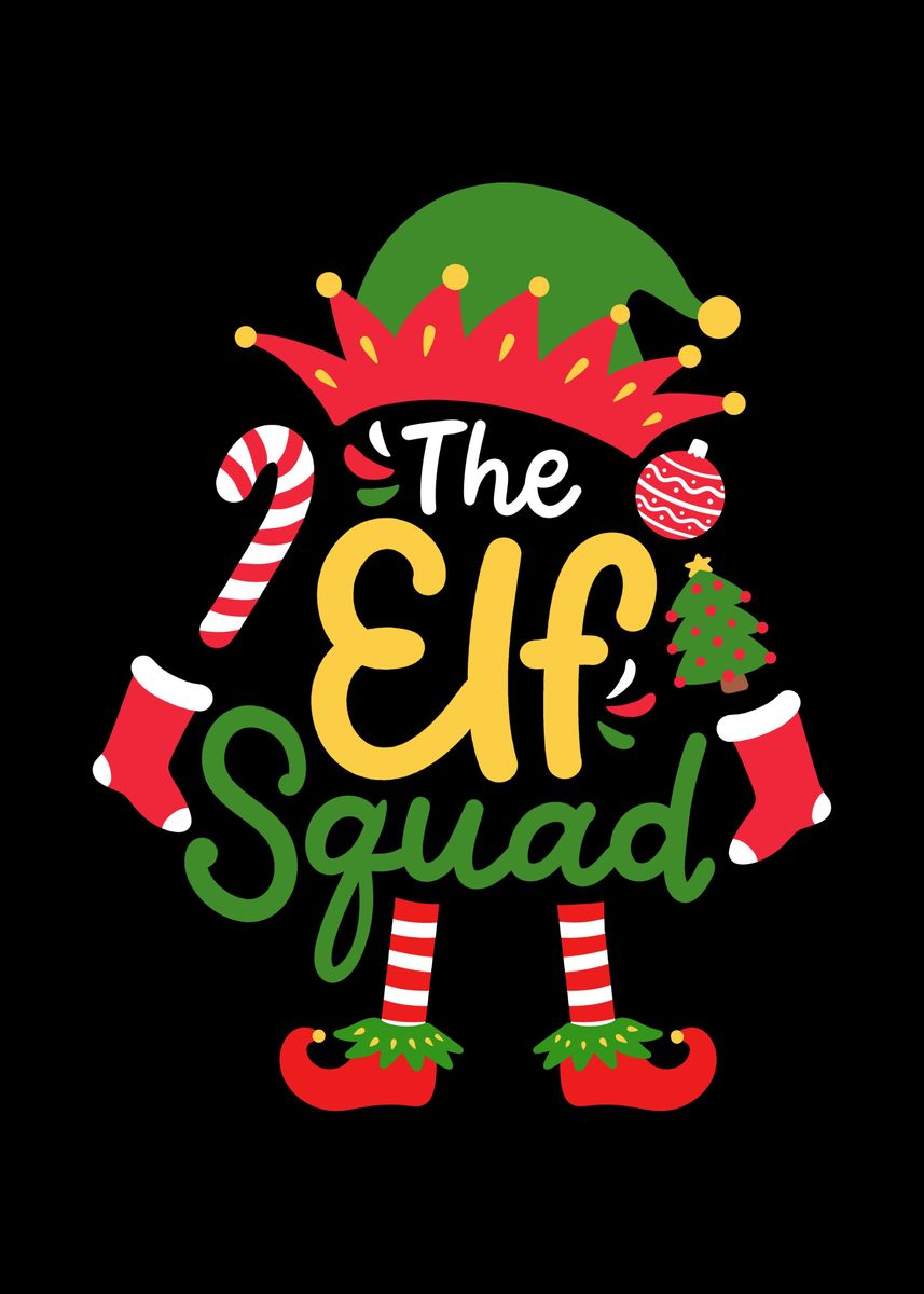 'Christmas Elf Squad' Poster by Mealla | Displate
