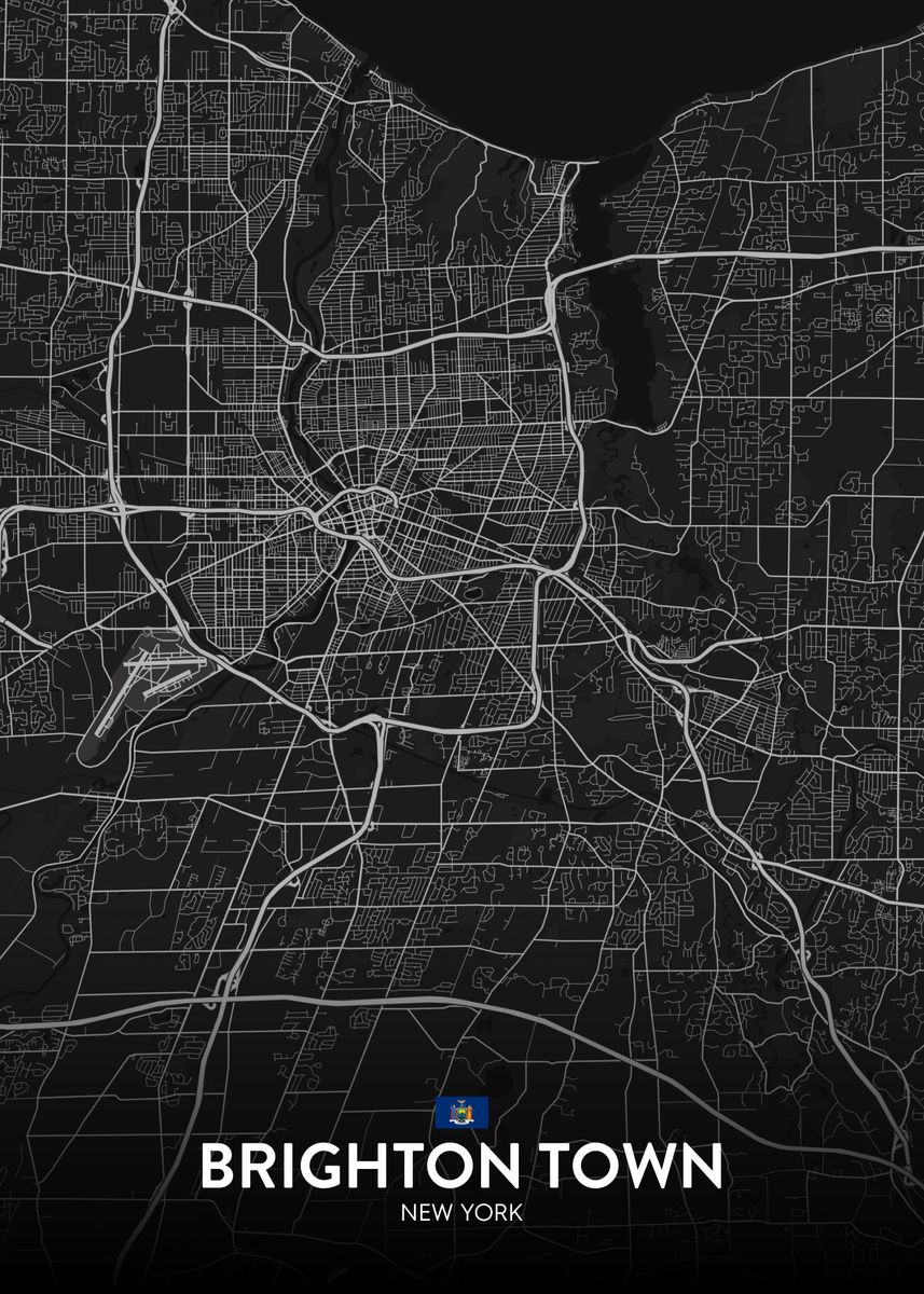 'Brighton Town NY' Poster, picture, metal print, paint by IMR Designs ...