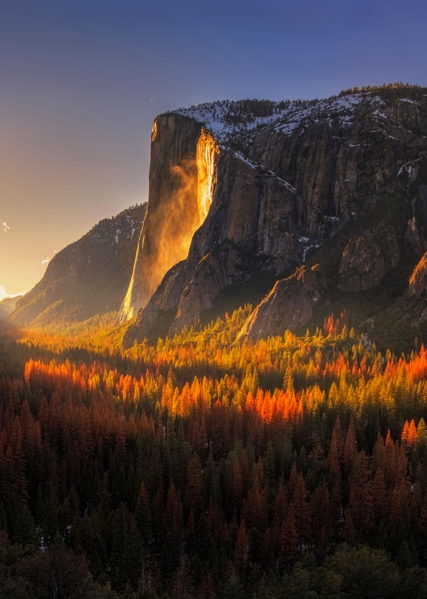 'Yosemite Firefall 3' Poster, picture, metal print, paint by World ...