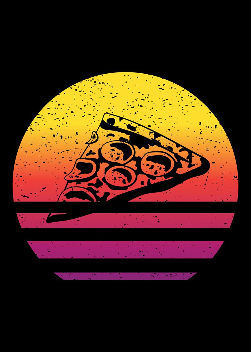 'Pizza Retro Vintage' Poster, picture, metal print, paint by royalsigns ...