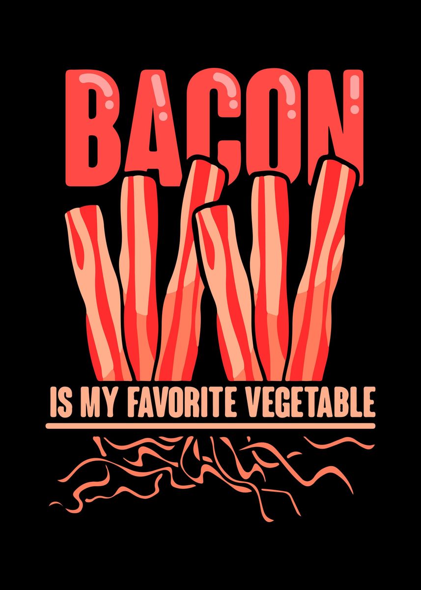 'Bacon' Poster, picture, metal print, paint by Sebastian Wünsche | Displate
