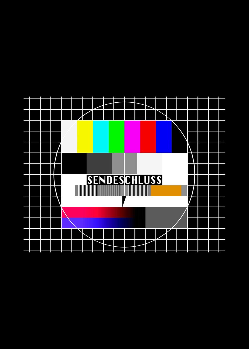 'Testbild Sendeschluss 80er' Poster, picture, metal print, paint by ...
