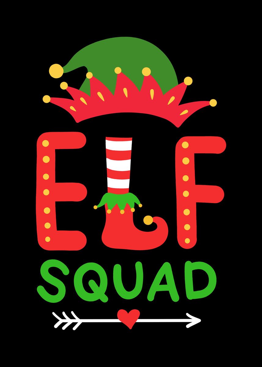 'Christmas Elf Squad' Poster, picture, metal print, paint by Mealla ...