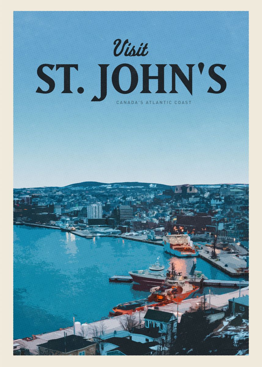 'Visit St Johns' Poster, picture, metal print, paint by Mercury Club ...