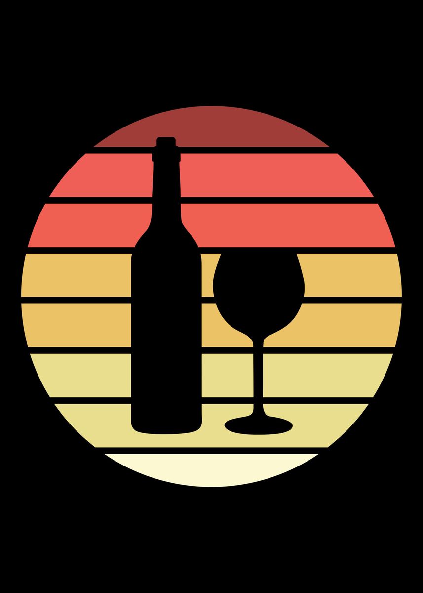 'Wine Retro Vintage' Poster by royalsigns | Displate