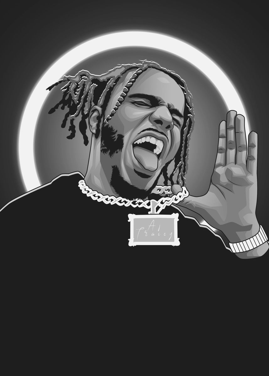 'Aj Tracey Grayscale' Poster, picture, metal print, paint by Colorize ...