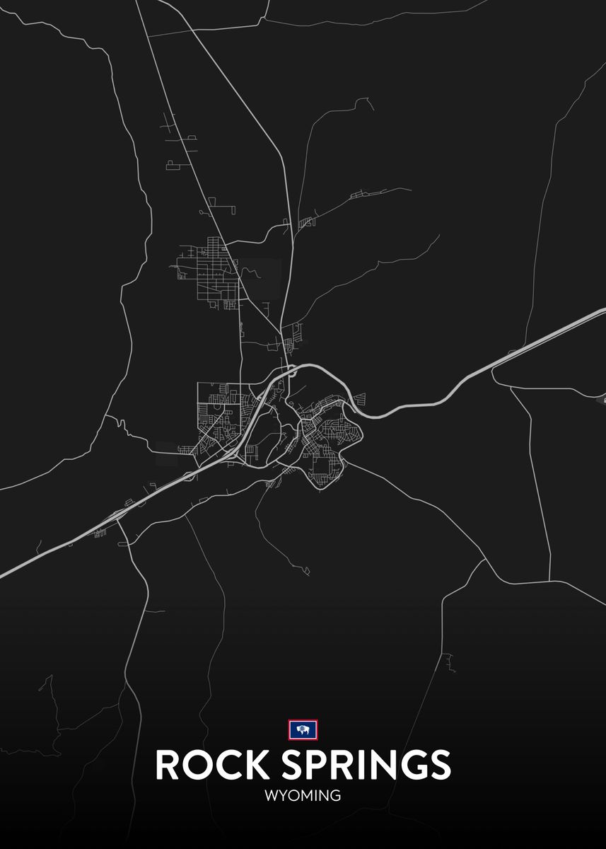 'Rock Springs WY' Poster, picture, metal print, paint by IMR Designs ...