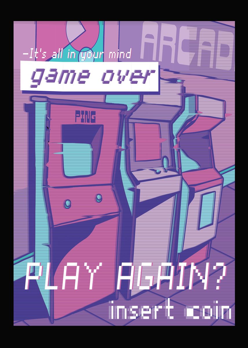 'Vaporwave Arcade' Poster by Simon Darren | Displate