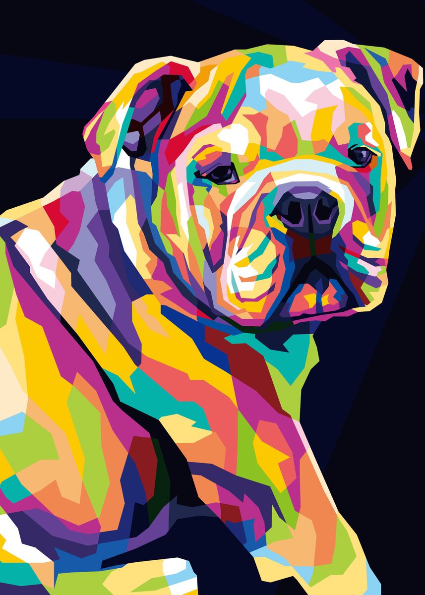 'Dog In WPAP' Poster, picture, metal print, paint by Shichiro Ken ...