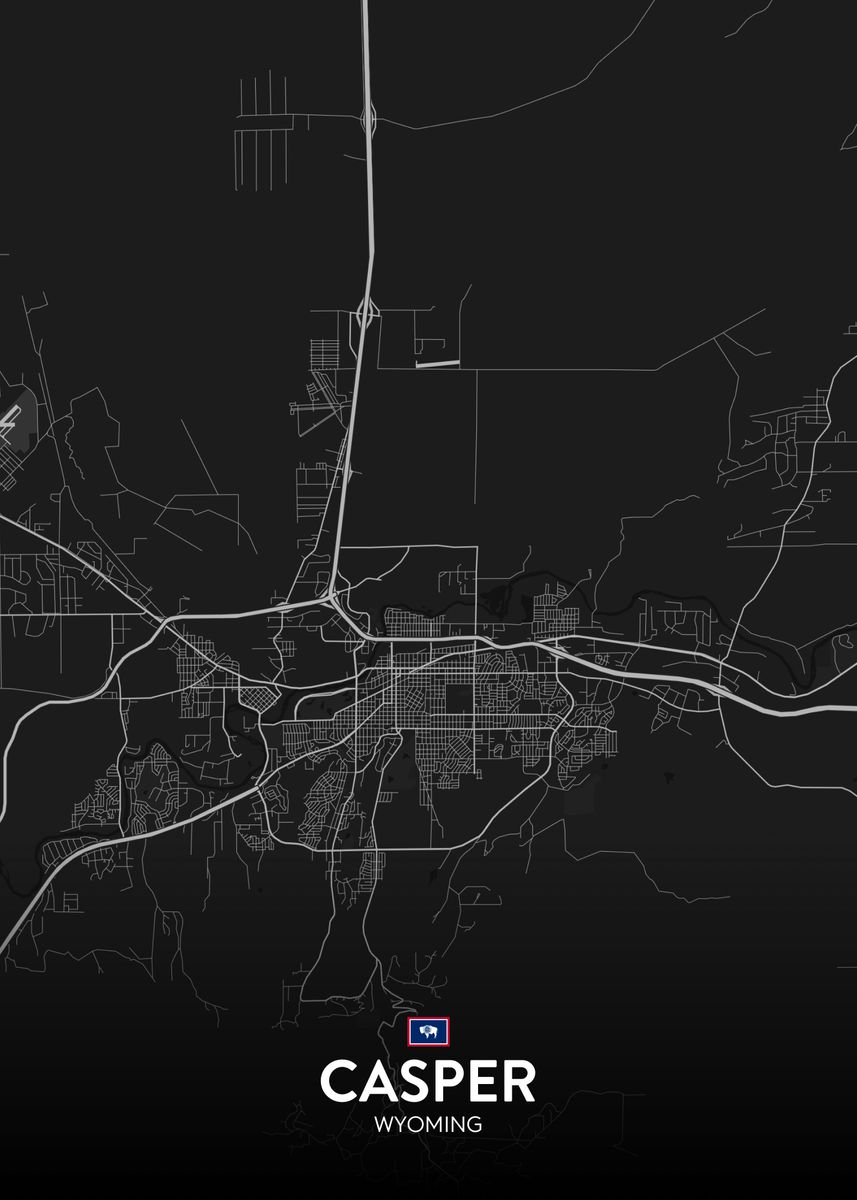 'Casper WY' Poster, picture, metal print, paint by IMR Designs | Displate