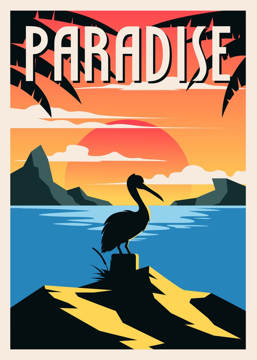'Paradise' Poster, picture, metal print, paint by Alin Gabriel | Displate