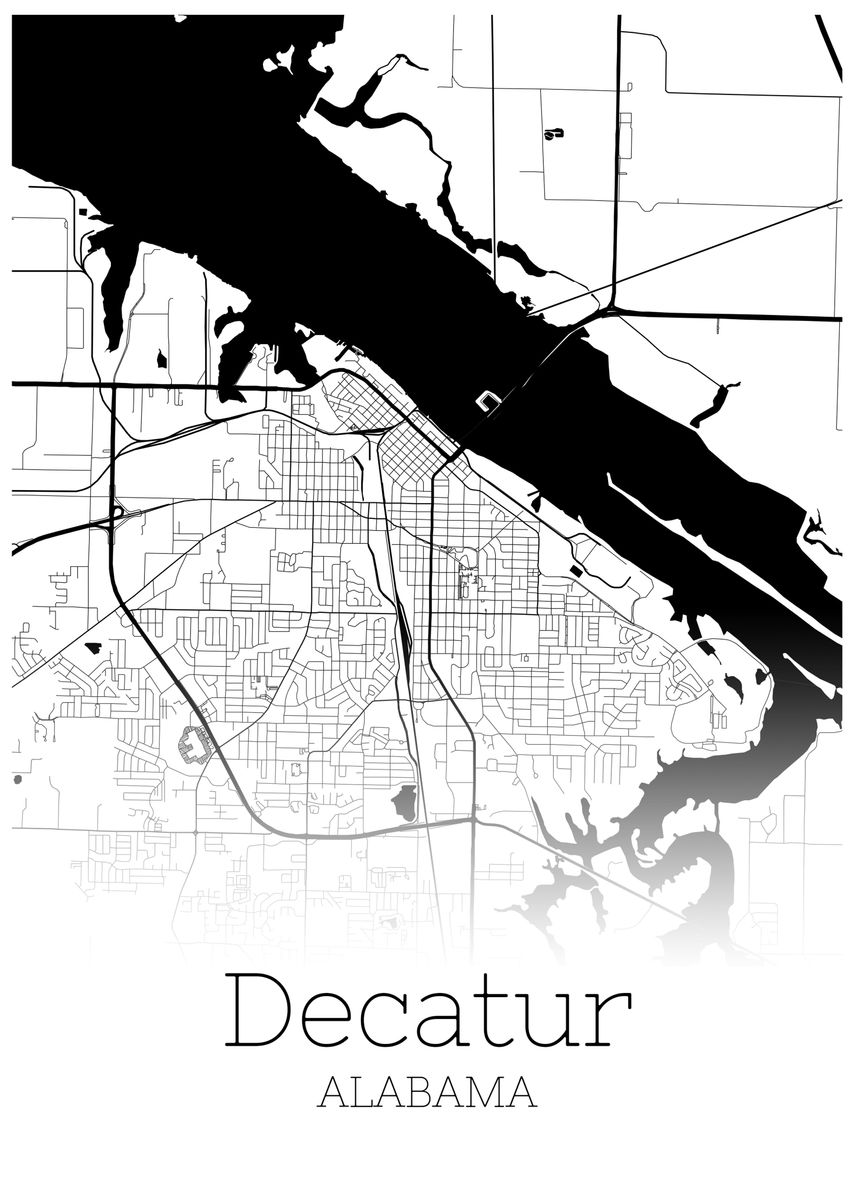 'Decatur Alabama map' Poster by RelDesign | Displate