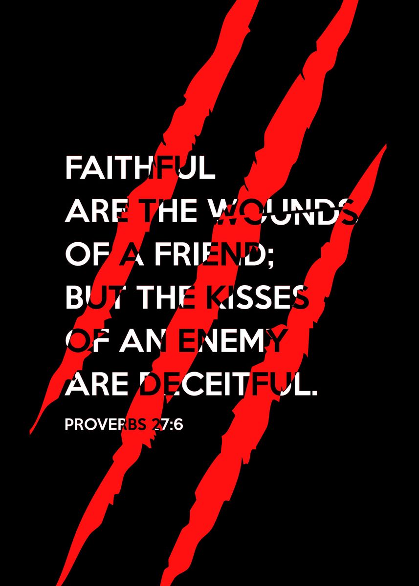 'Proverbs 27 6' Poster, picture, metal print, paint by ABConcepts ...