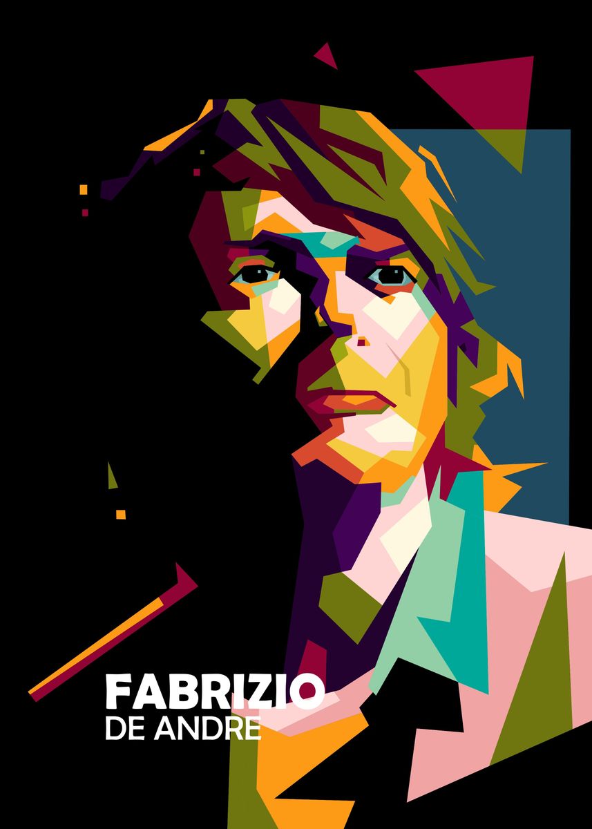 'Fabrizio de Andre in wpap ' Poster, picture, metal print, paint by AMIRUDIN 06 | Displate