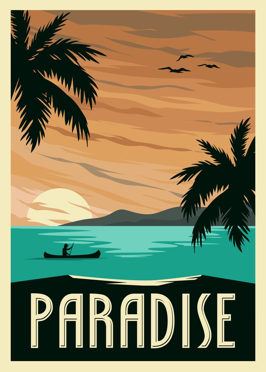 'Paradise Beach' Poster, picture, metal print, paint by Alin Gabriel ...
