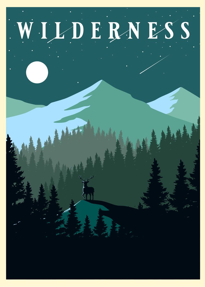 'Wilderness' Poster, picture, metal print, paint by Alin Gabriel | Displate