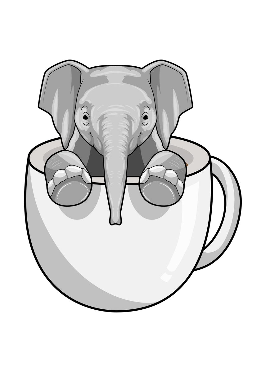 'Elephant Cup' Poster by Markus Schnabel | Displate