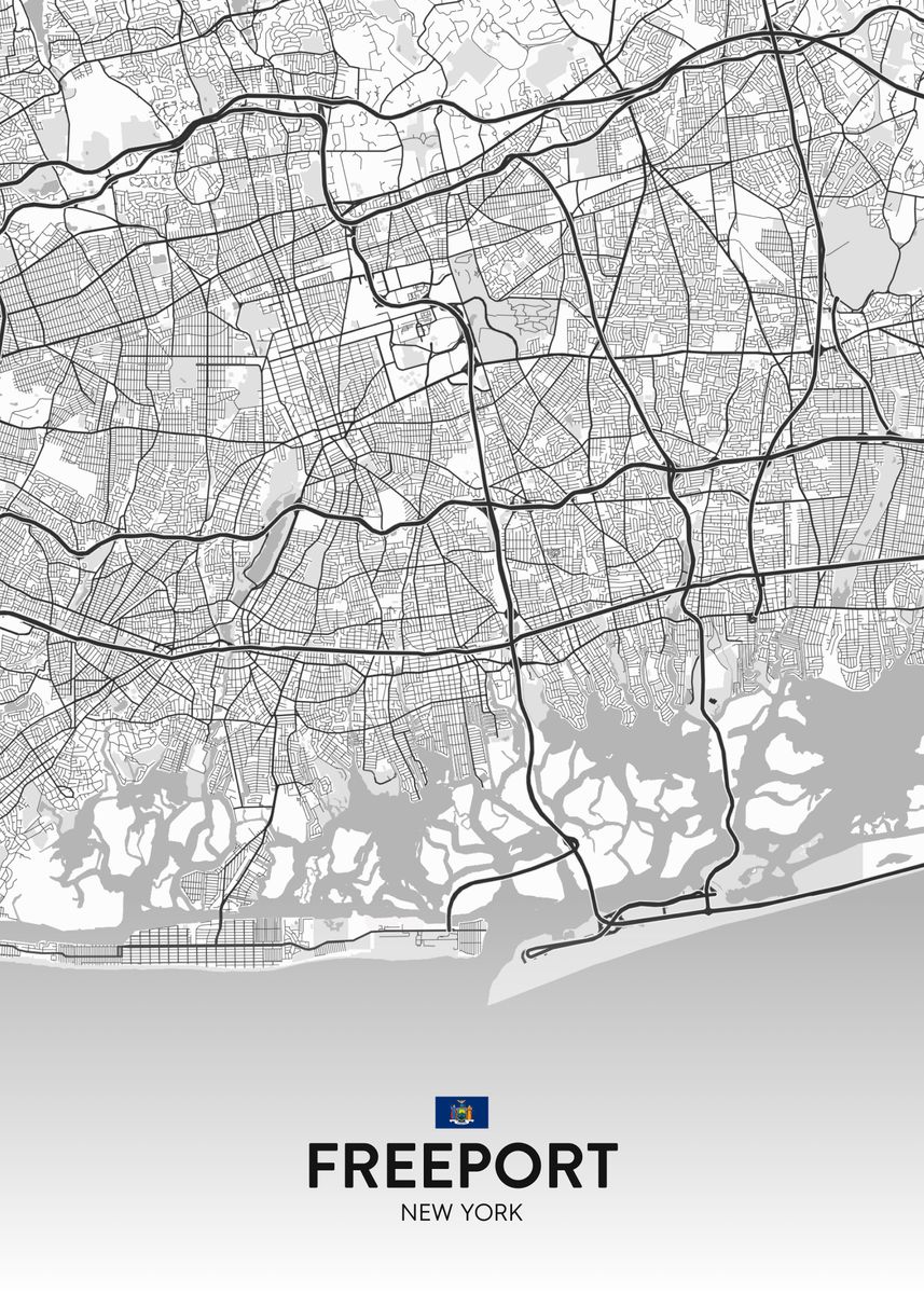 'Freeport NY' Poster, picture, metal print, paint by IMR Designs | Displate