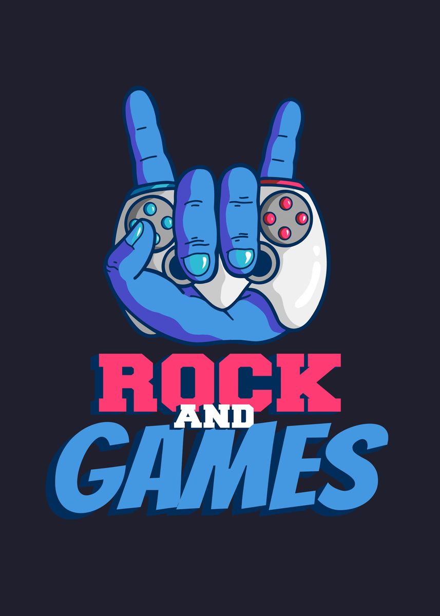 'Rock and games ' Poster, picture, metal print, paint by Simon Darren ...