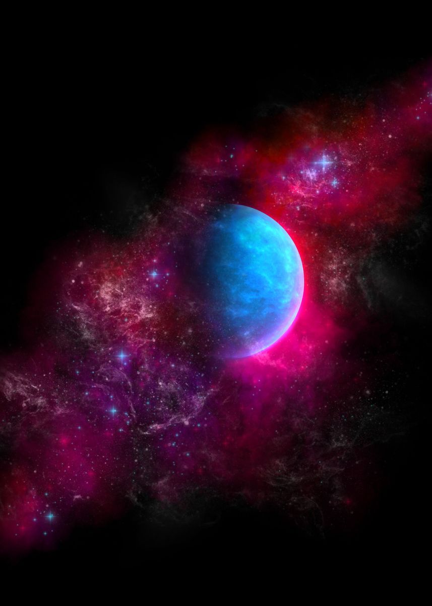 'Galaxy Planet 19' Poster by Aloke Design | Displate