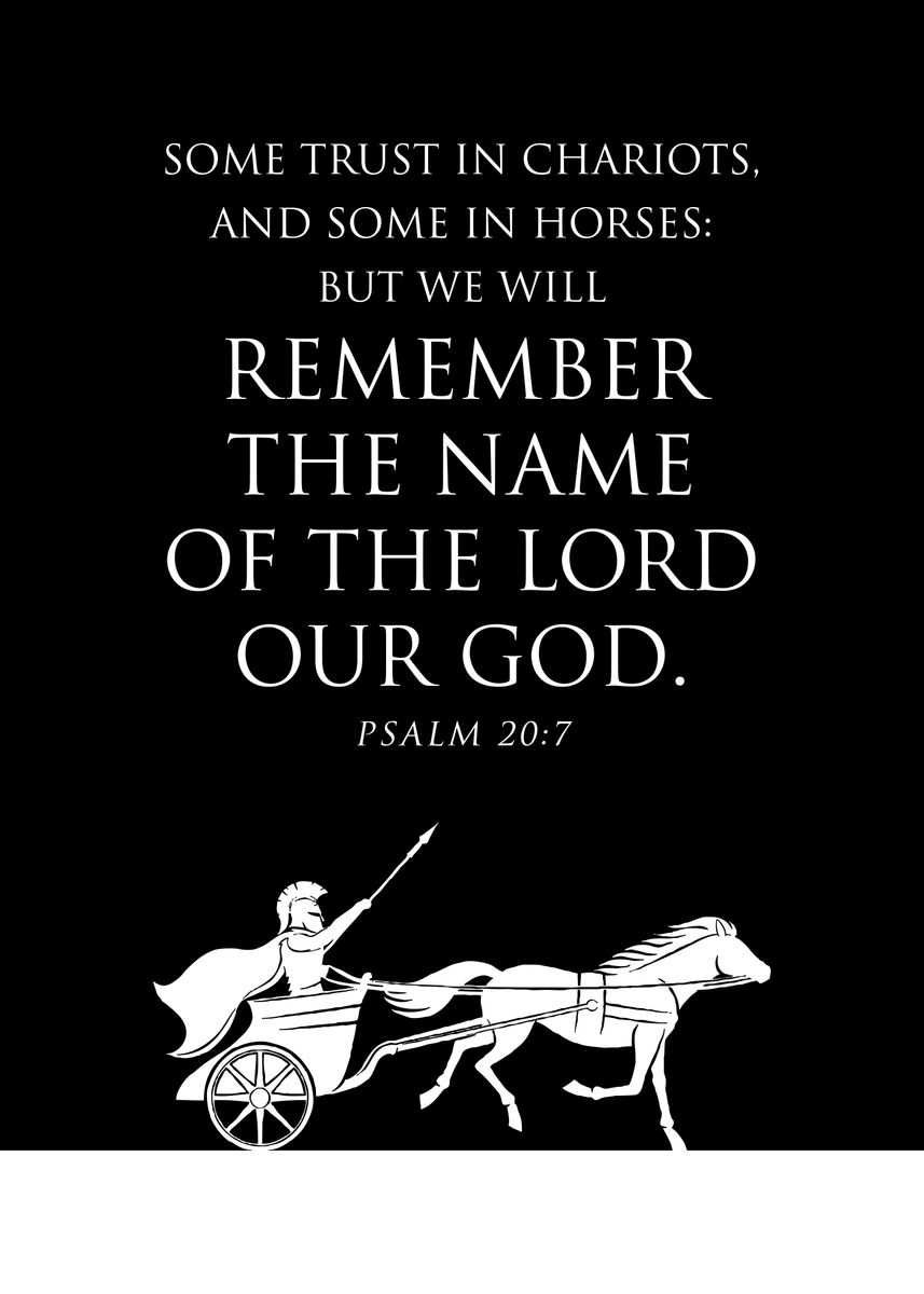 'Psalm 20 7' Poster, picture, metal print, paint by ABConcepts | Displate