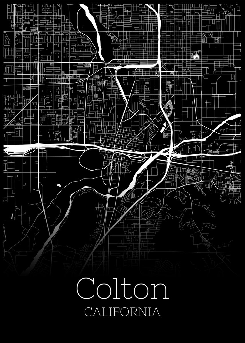'Colton California city map' Poster by RelDesign | Displate