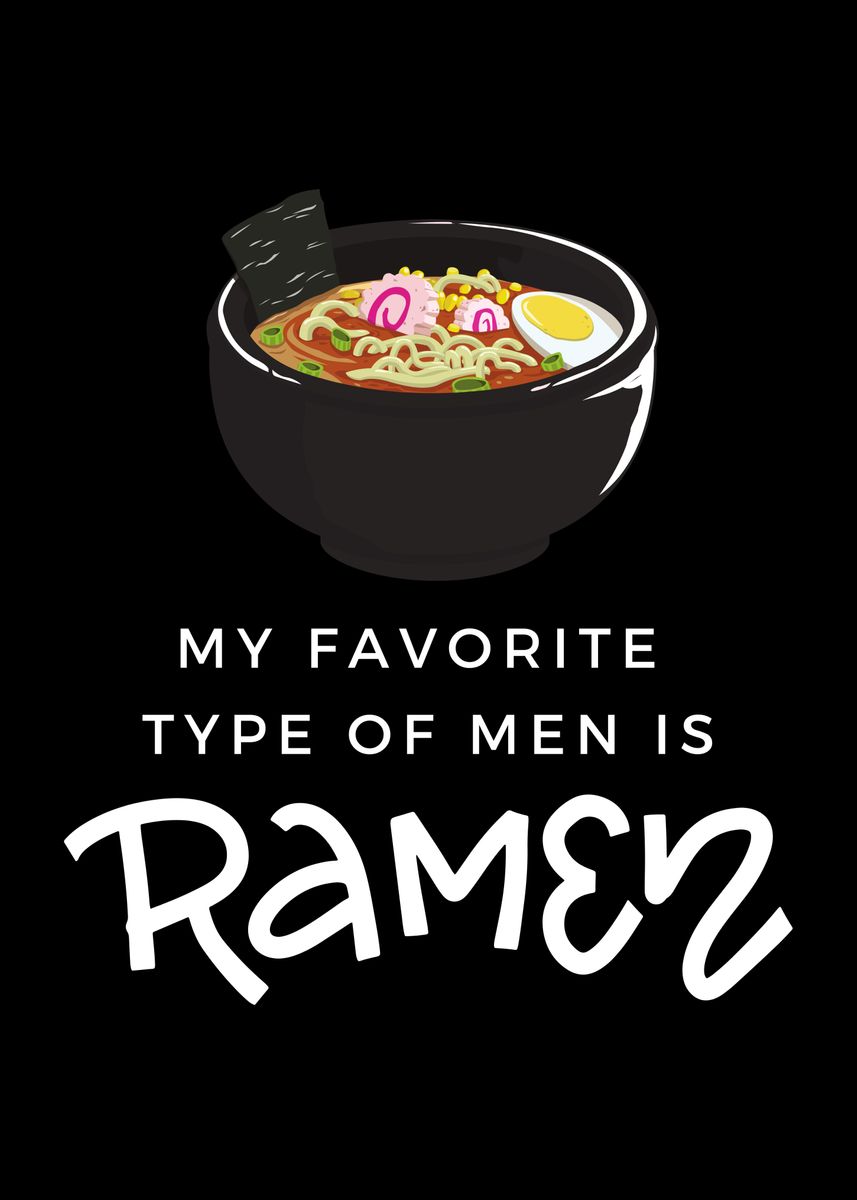 'Funny Ramen Quote Japan' Poster, picture, metal print, paint by Lukes ...