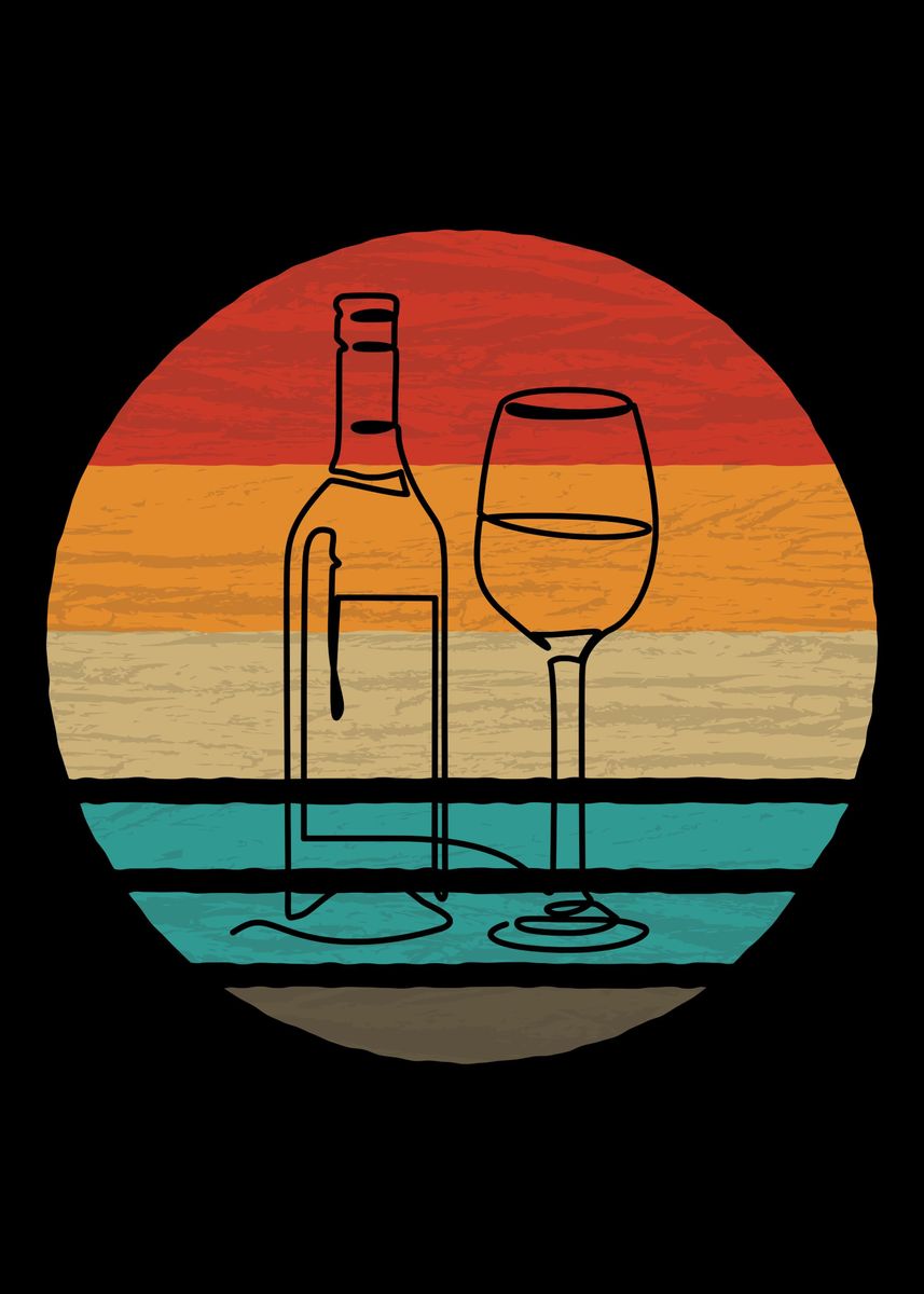 'Wine Retro Vintage' Poster by royalsigns | Displate