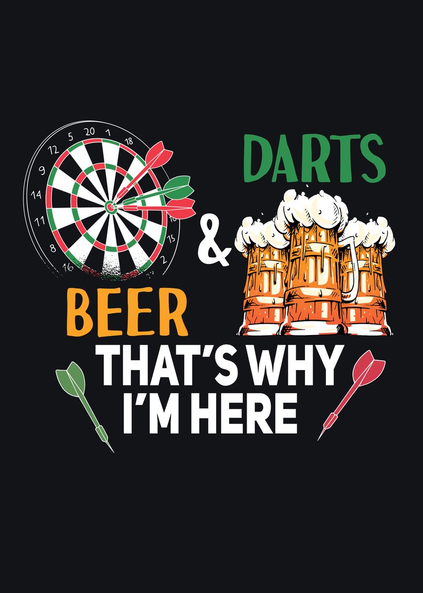 'Darts and beer ' Poster by Simon Darren | Displate