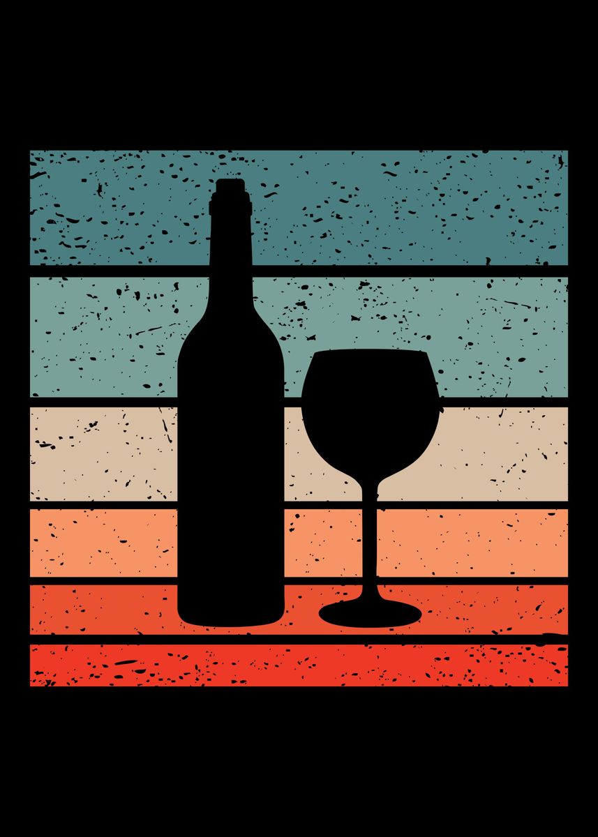 'Wine Retro Vintage' Poster, picture, metal print, paint by royalsigns ...